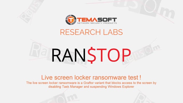 Graftor variant in live attack against TEMASOFT Ranstop - video