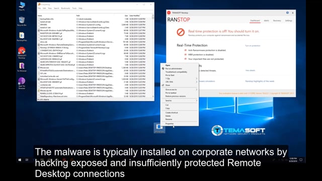Ranstop blocks TFlower ransomware - Temasoft